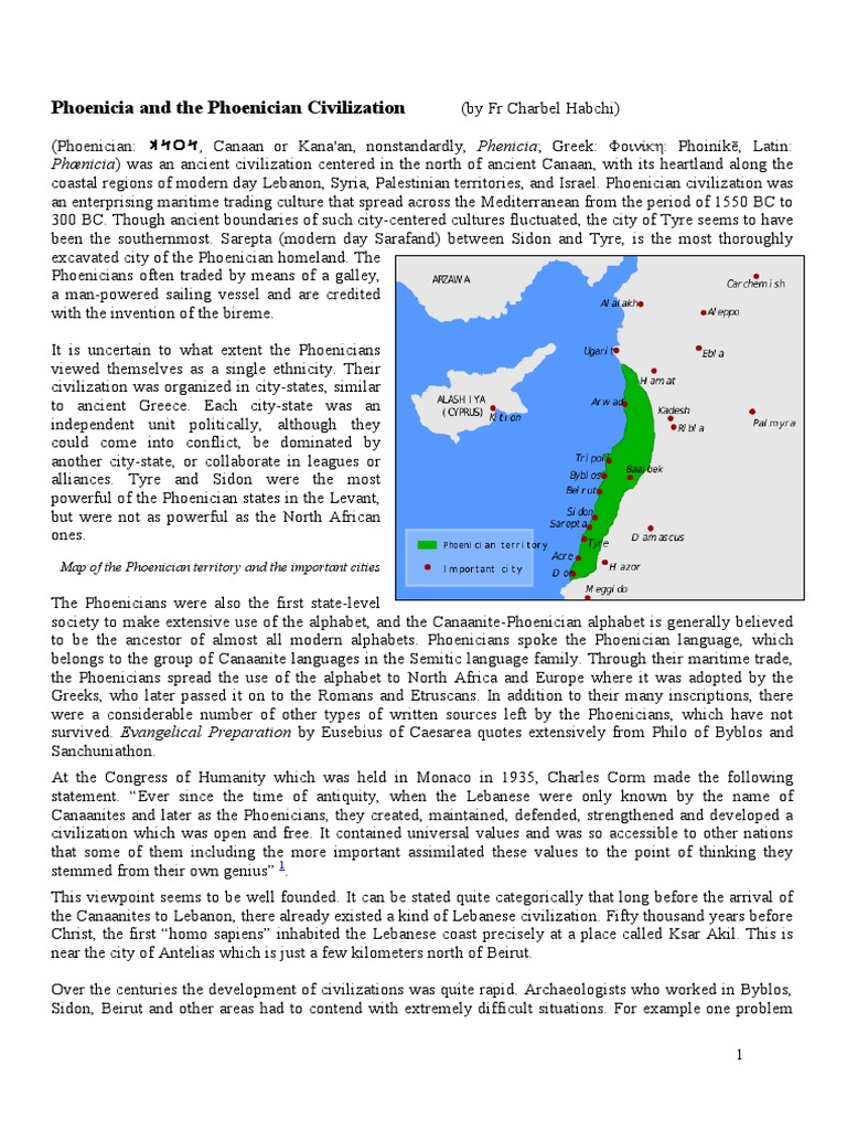 Phoenician Civilization Overview | PDF | Phoenicia | Canaan