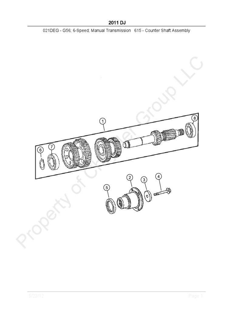 Manual Transmission Counter Shaft Assembly Parts | PDF | Mechanical ...