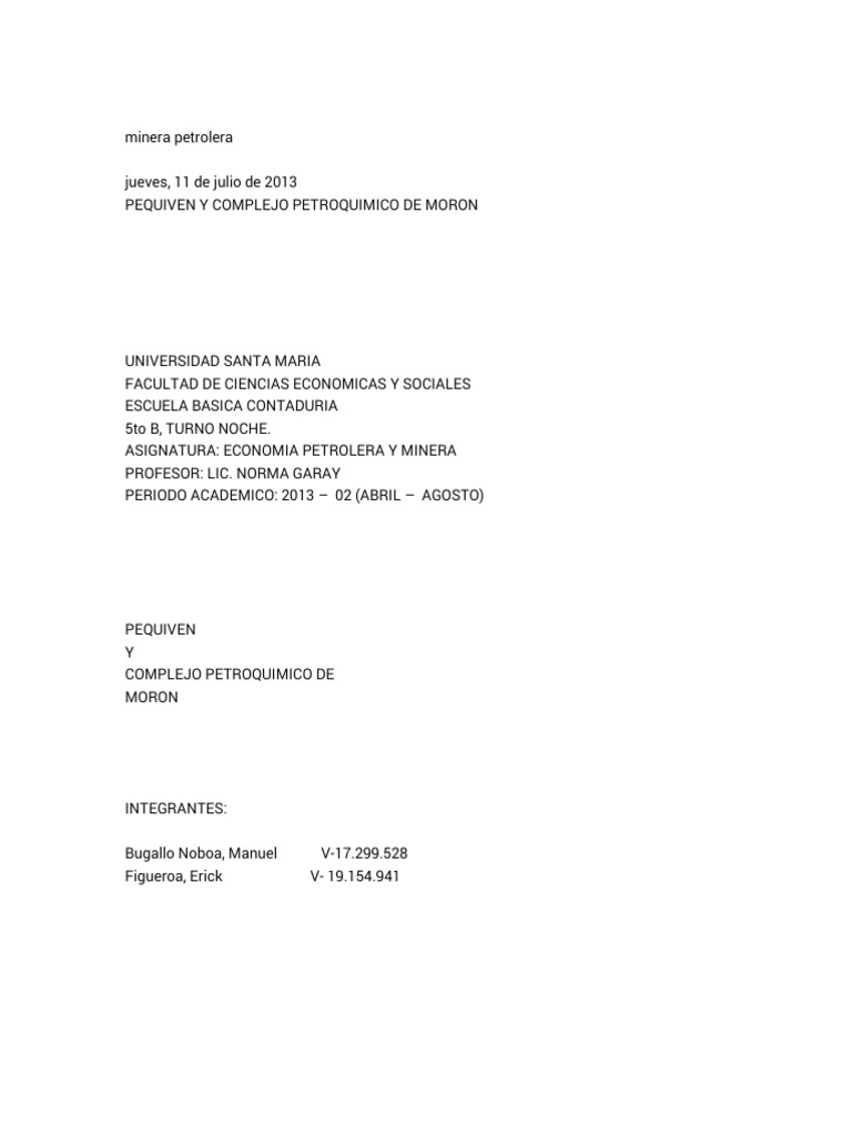 Pequiven Moron | PDF | Fertilizante | Petróleo