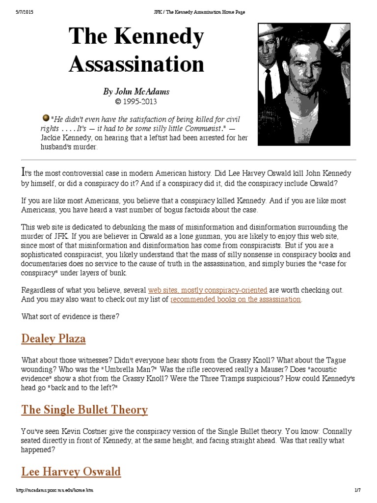 JFK - The Kennedy Assassination Home Page | PDF | Assassination Of John ...