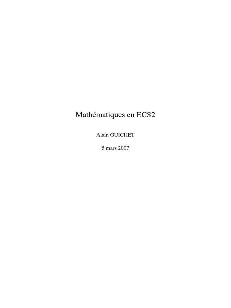 Cours ECS2 | PDF | Espace euclidien | Loi de probabilité