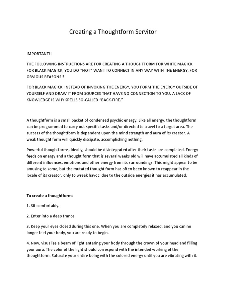 Creating A Servitor | PDF | Light | Color