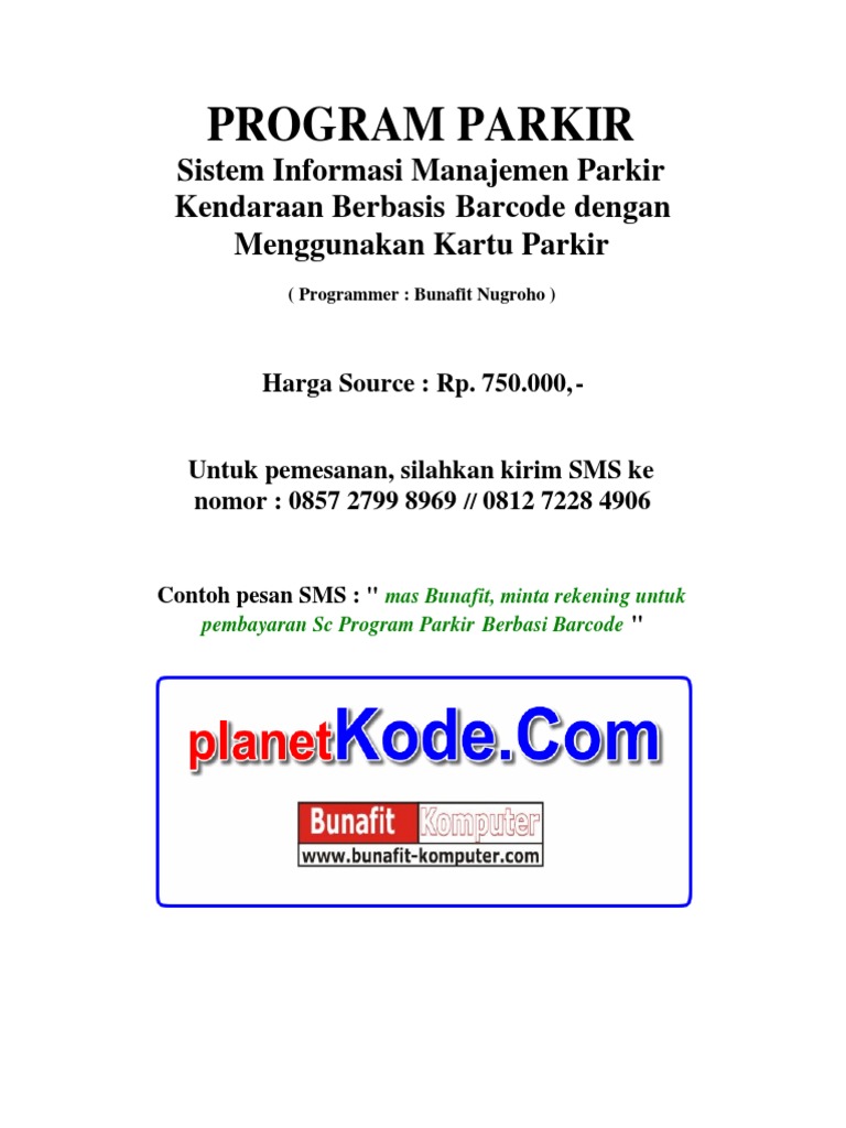 Sistem Informasi Manajemen Parkir Kendaraan Berbasis Barcode Dengan ...