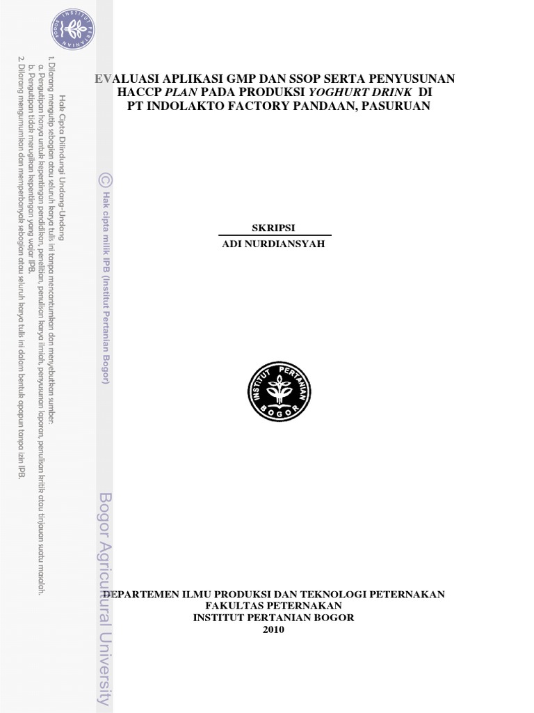 Evaluasi GMP Dan SSOP PDF | PDF