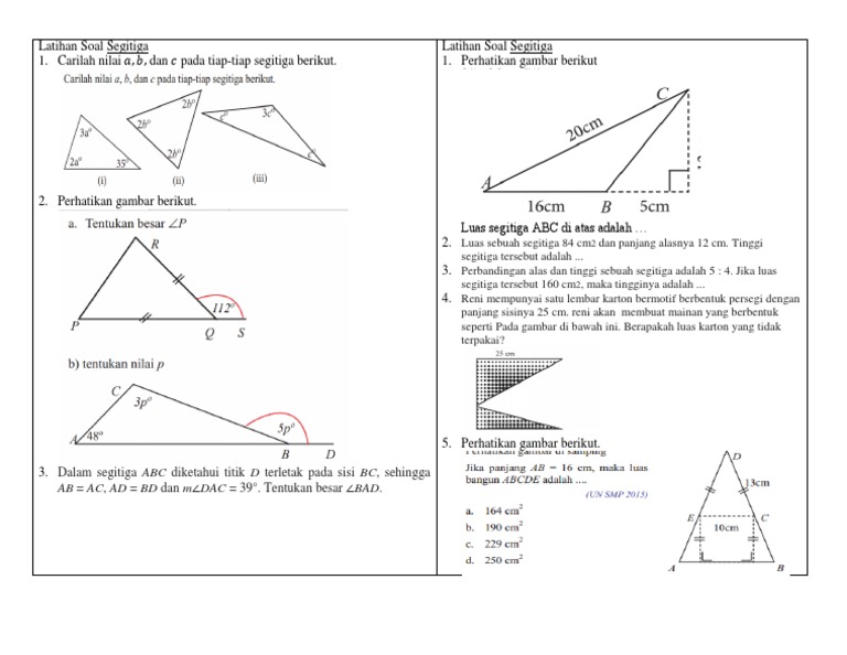 Latihan Soal Segitiga | PDF