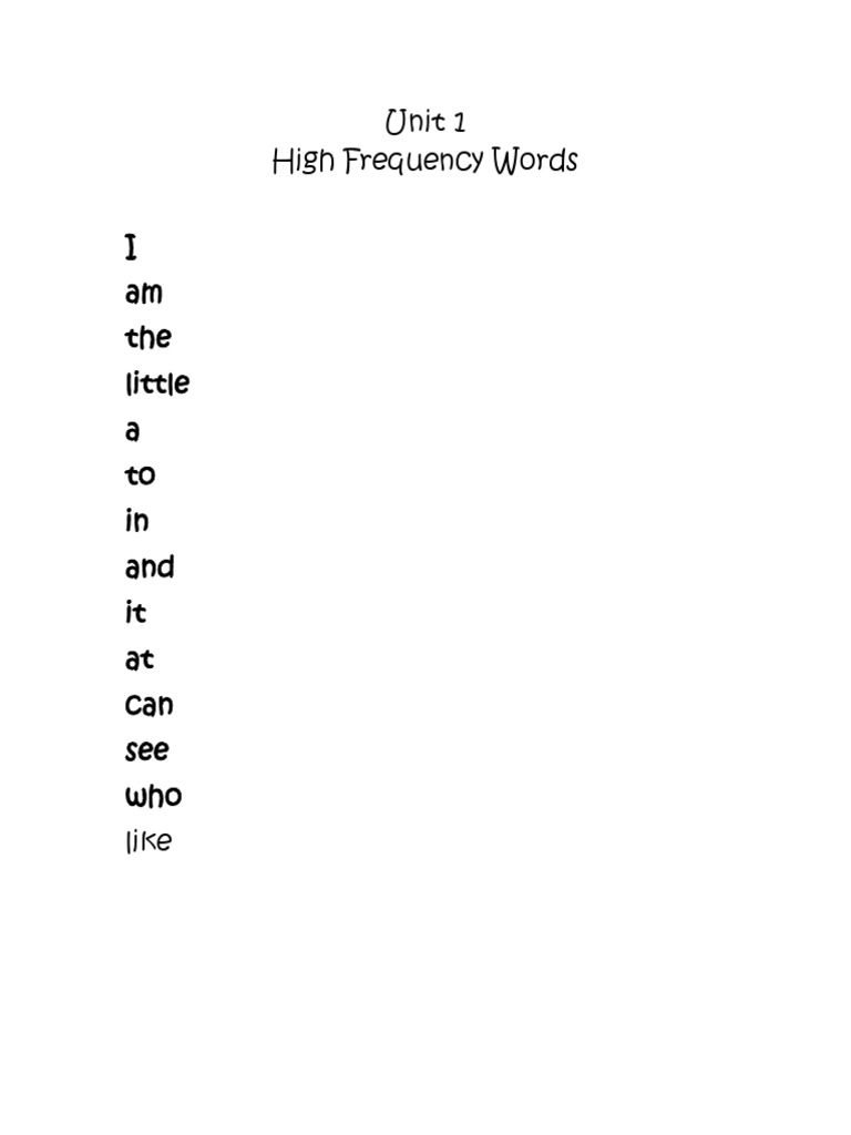 Unit 1 Word List | PDF