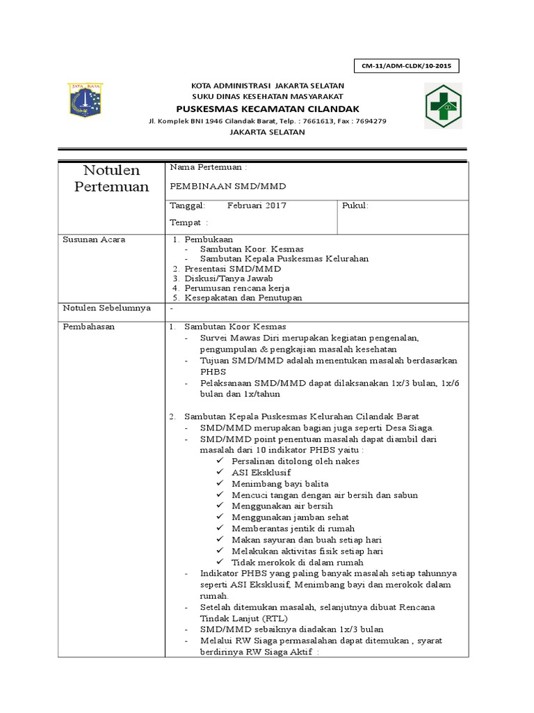 Notulen SMD MMD | PDF