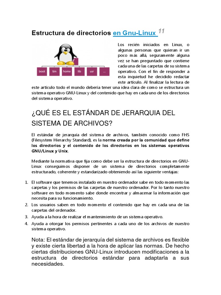 Estructura de Directorios | PDF | Directorio (Computación) | Archivo de ...