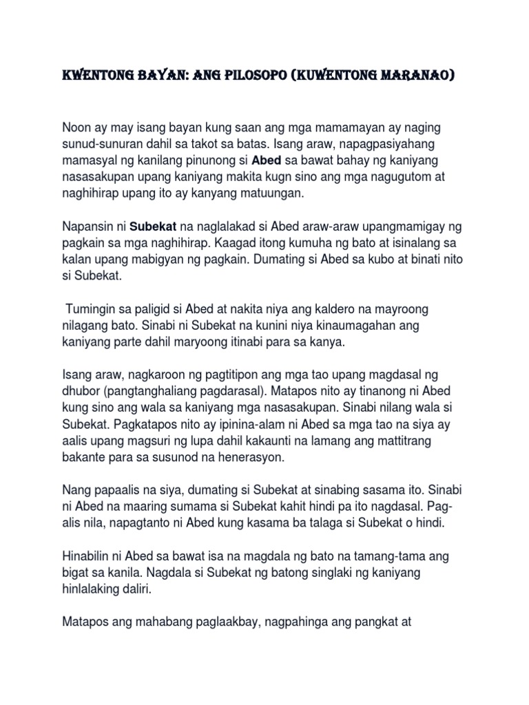 Kwentong Bayan | PDF