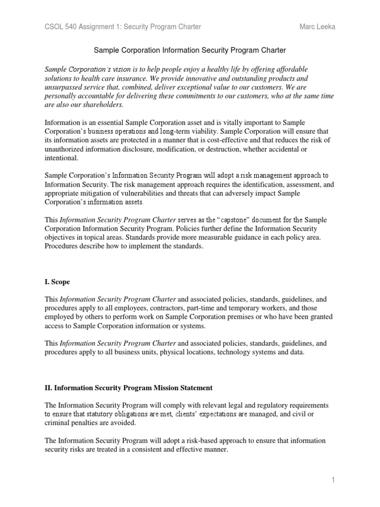 Module 1 Assignment | PDF | Threat (Computer) | Information Security