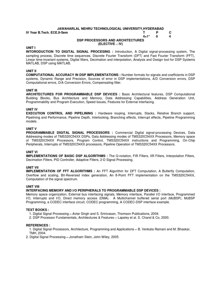 DSP Processors and Architectures | PDF | Digital Signal Processing ...