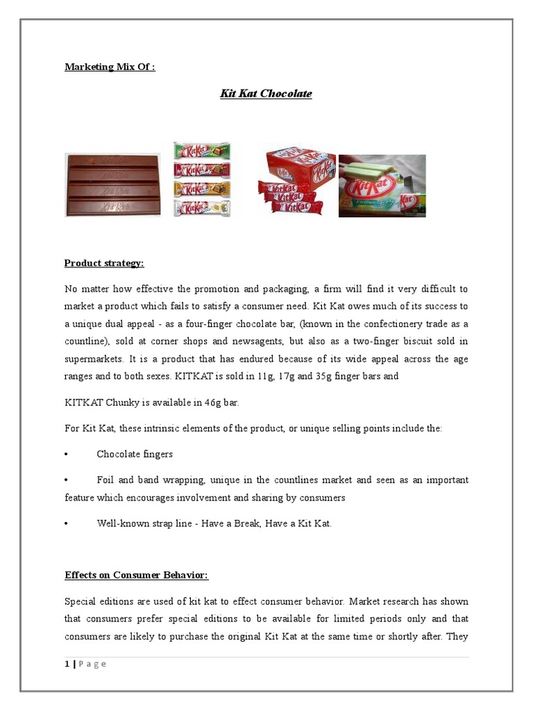 Marketing Mix of Kit Kat | PDF | Business Economics | Business