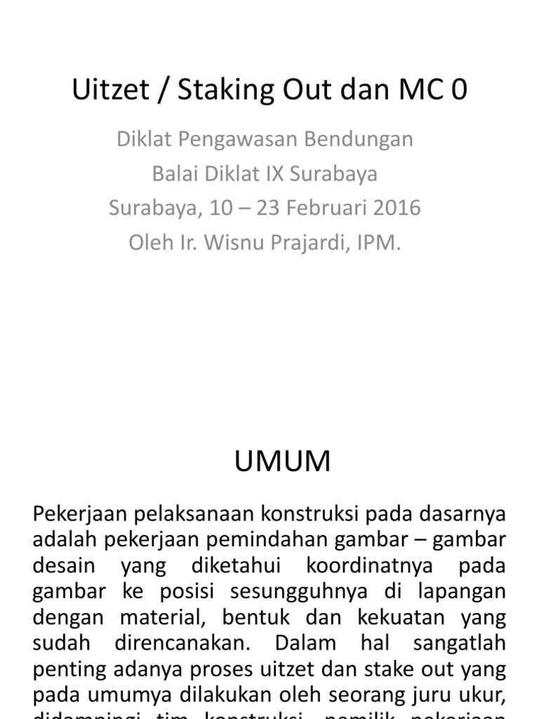 UITZET & STAKE OUT Gabungan | PDF