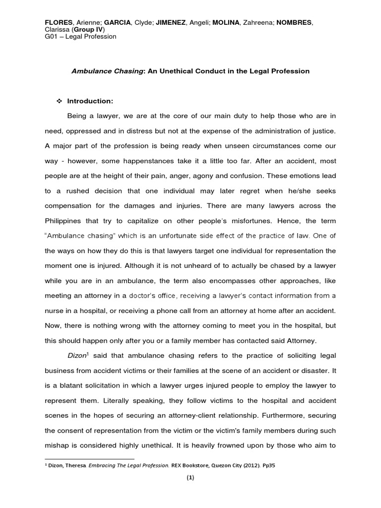Unethical Ambulance Chasing in Law | PDF | Lawyer | Lawsuit