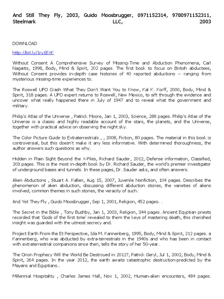 And Still They Fly PDF | PDF | Alien Abduction | Unidentified Flying Object