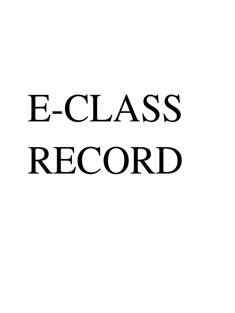 E Class Pdf