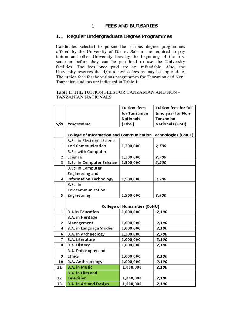 Fee Structure | Download Free PDF | Bachelor Of Science | Undergraduate ...