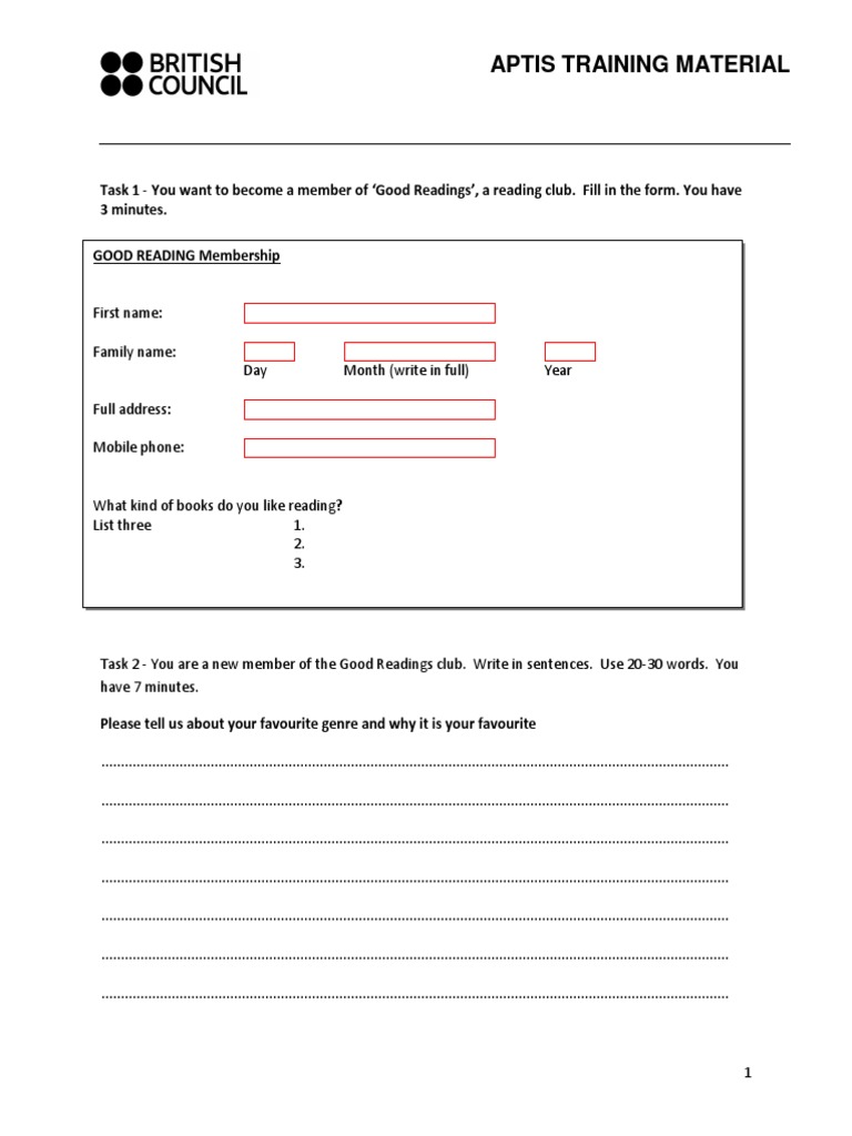 Aptis Writing Test 11 - Reading Club | PDF | Email | Communication