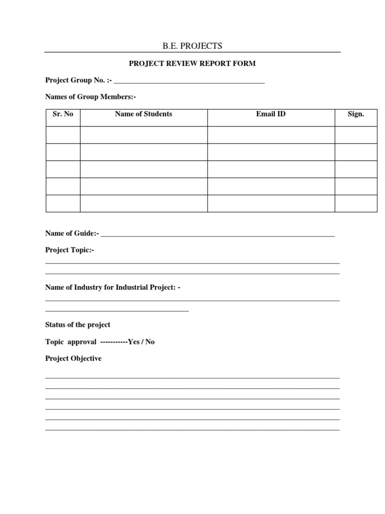 Project Review Report Format | PDF