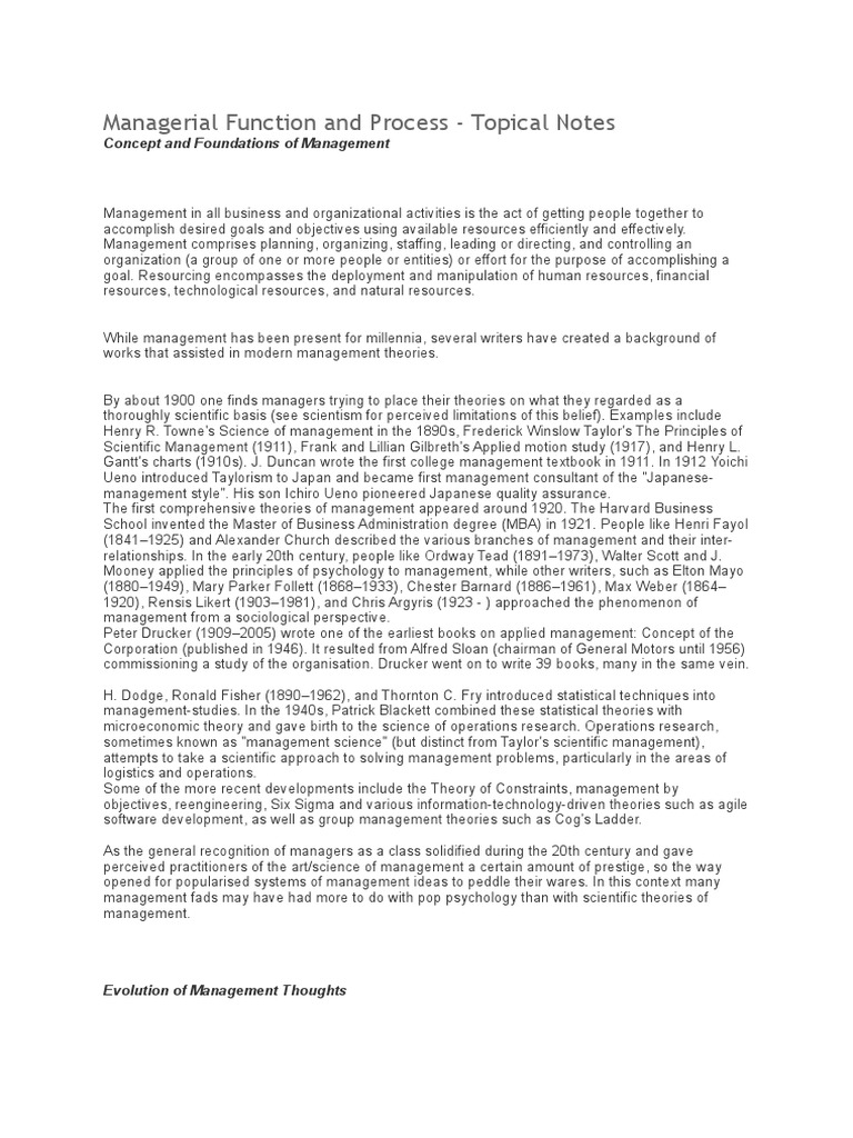 Managerial Function and Process | PDF | Entrepreneurship | Inflation