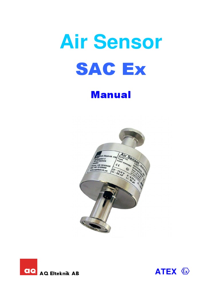 Air Sensor SAC Ex Manual 2.1 | PDF | Ultrasound | Sensor