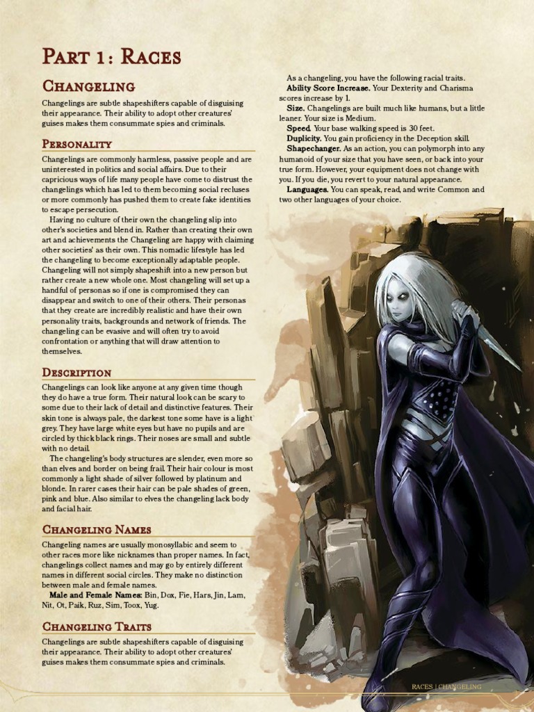 A Guide to Changelings: Shapeshifting Nomads and Masters of Disguise | PDF