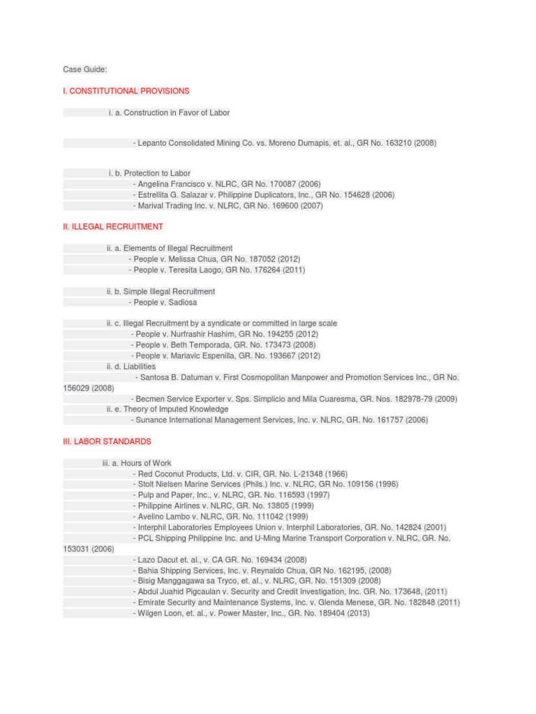 Case Guide | PDF | Business