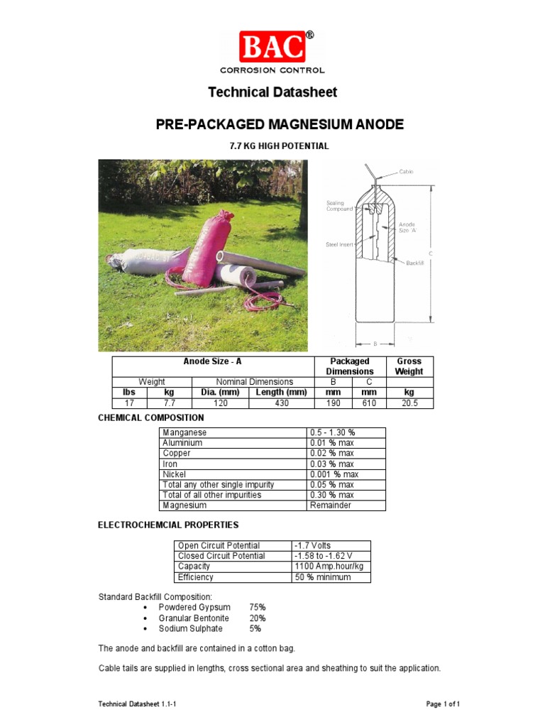 1.1-1 Pre-Packaged MG Anode | PDF