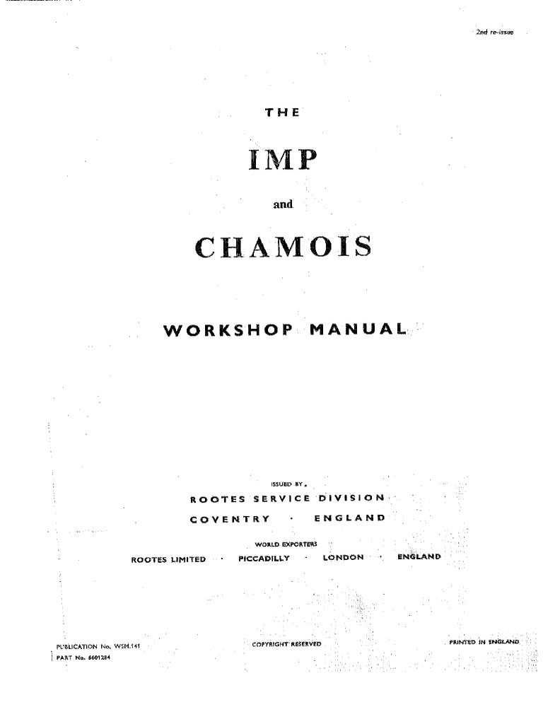 IMP Workshop Manual | PDF | Bearing (Mechanical) | Steering