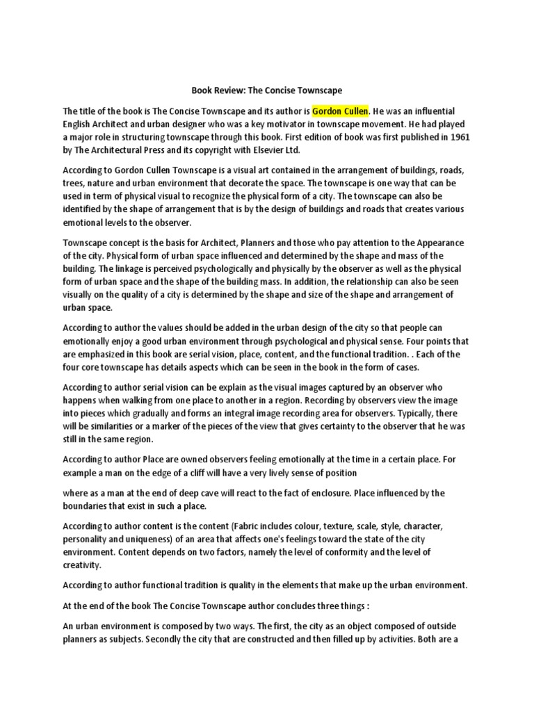 Book Review The Concise Townscape by Gor | Download Free PDF | Urban ...
