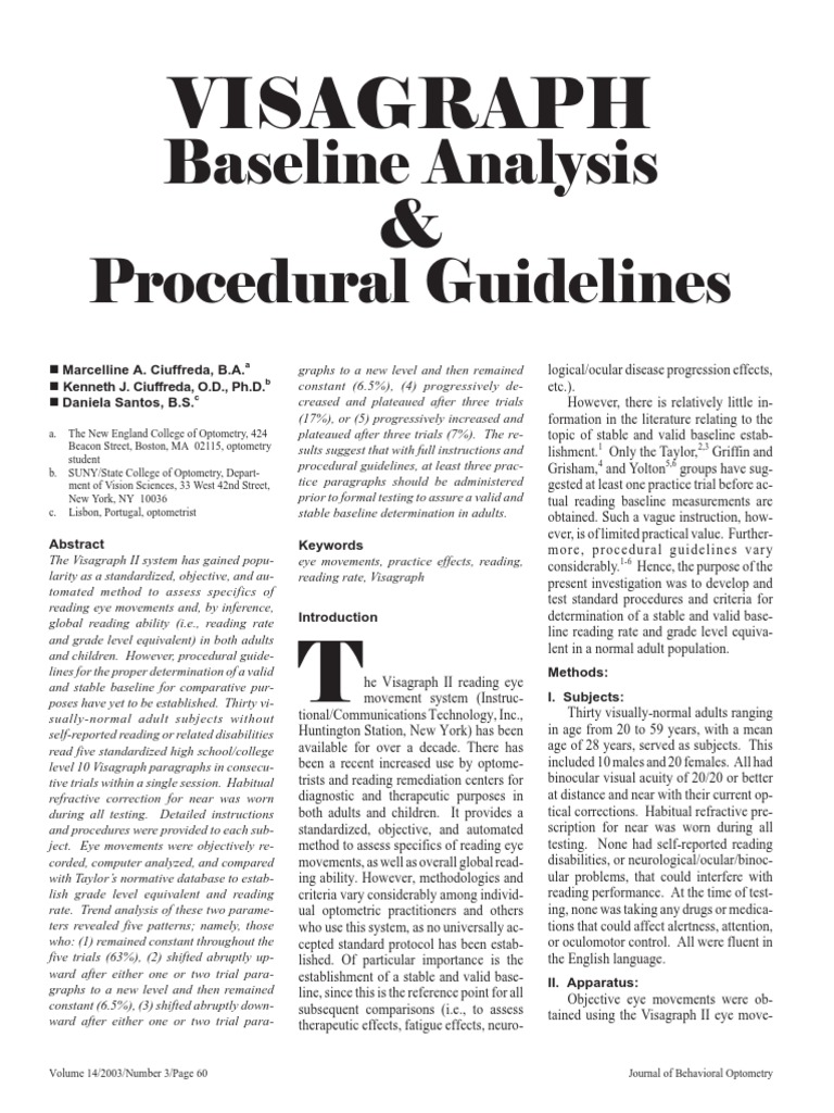Baseline Analysis Procedural Guidelines: Visagraph | PDF | Visual ...
