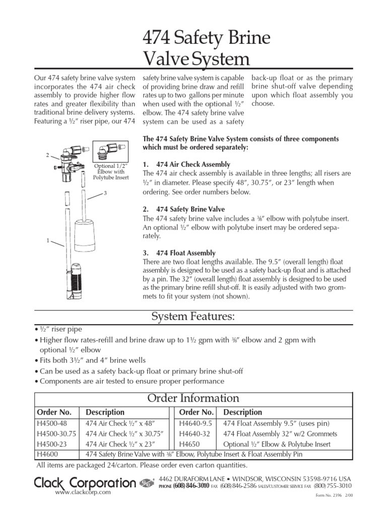 Brine Valve 474. | PDF | Valve