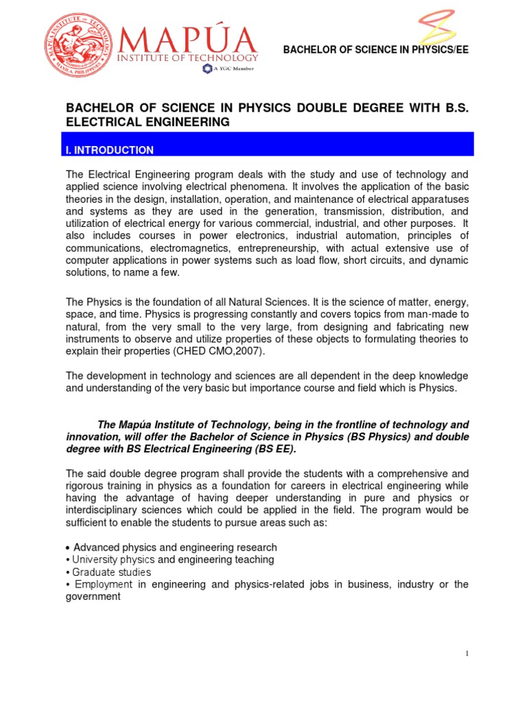 Bs Physics DGW Ee Program | PDF | Engineering | Bachelor Of Science
