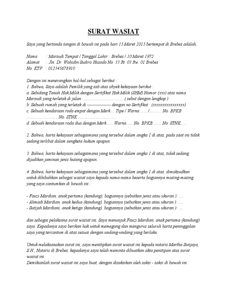 Surat Wasiat | PDF