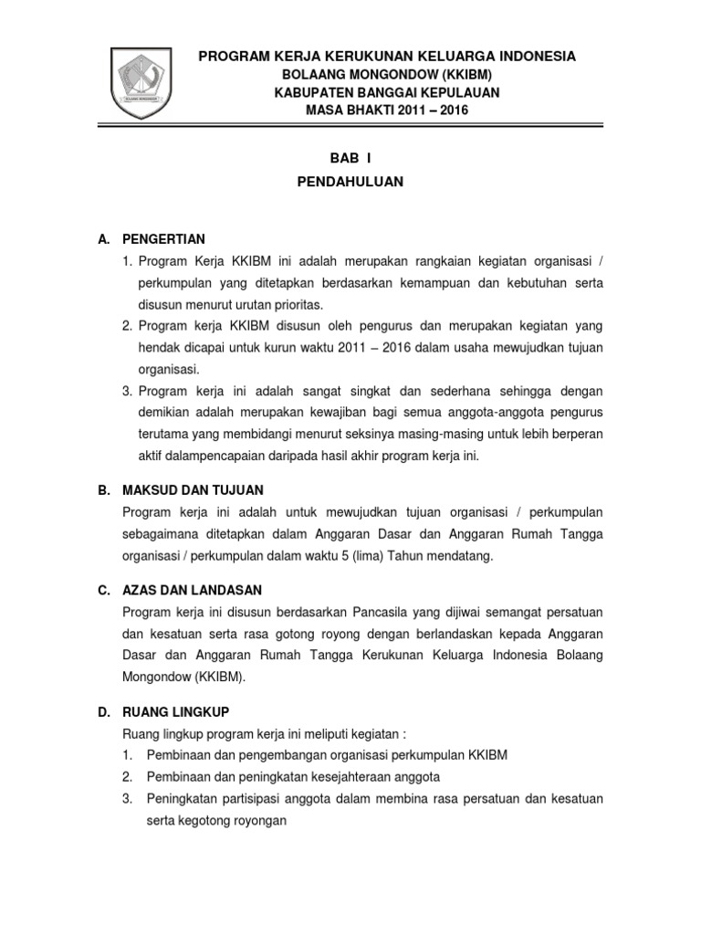 Program Kerja KKIBM 2011-2016 | PDF | Karier & Perkembangan | Bisnis