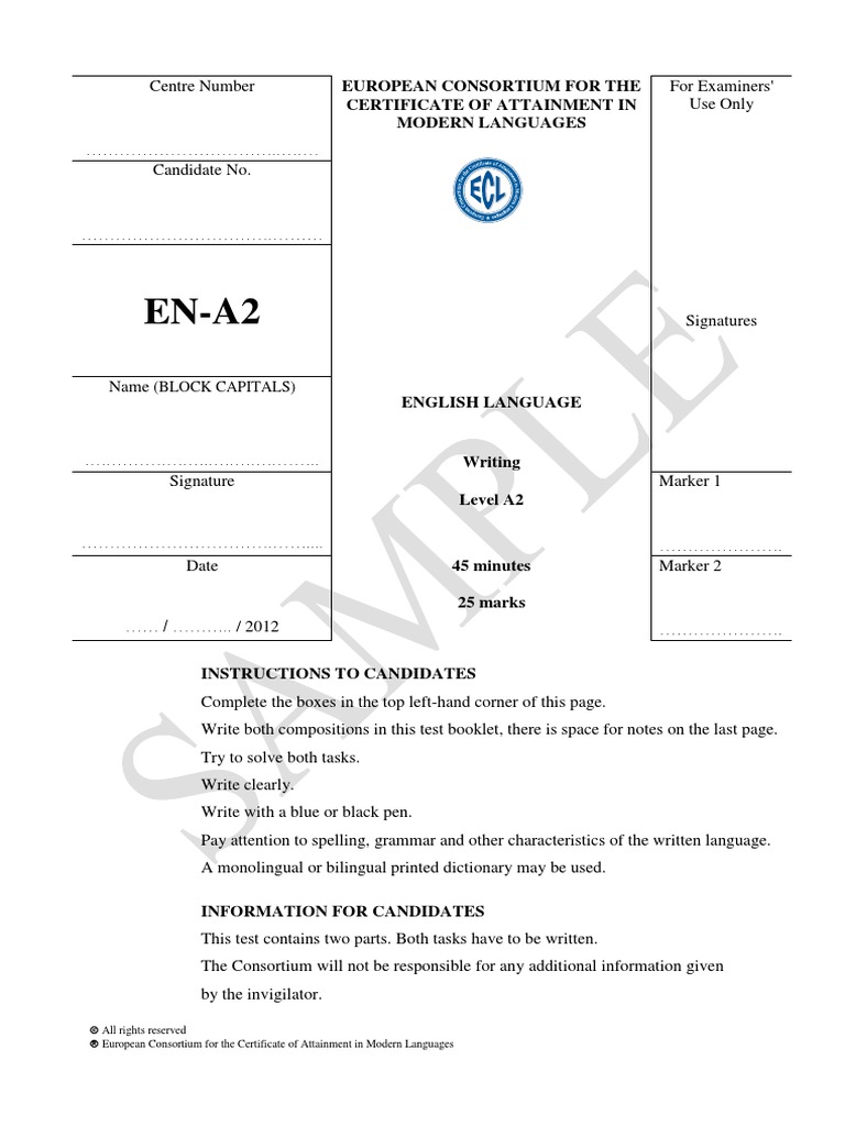 A2 Writing Sample PDF | Download Free PDF | Applied Linguistics | Human ...