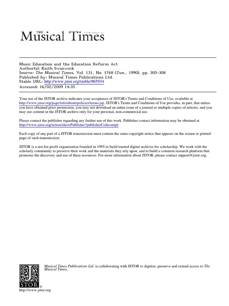 Musical Times Publications Ltd. Is Collaborating With JSTOR To Digitize ...