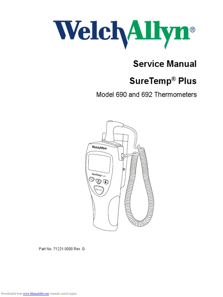 Service Manual Suretemp Plus: Model 690 and 692 Thermometers | PDF ...