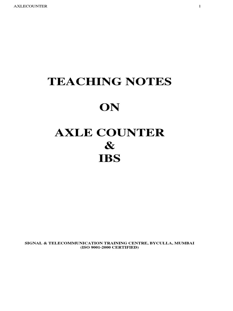 Axle Counter PDF | PDF | Inductor | Relay