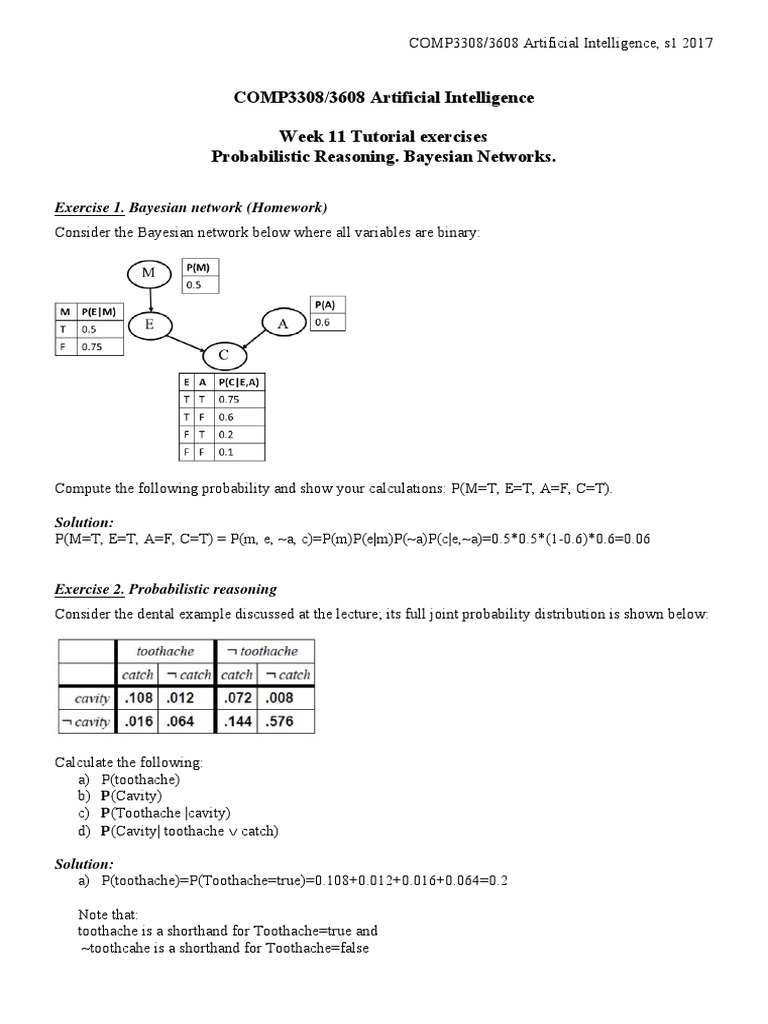 Bayesian Network Solutions | PDF | Bayesian Network | Bayesian Inference