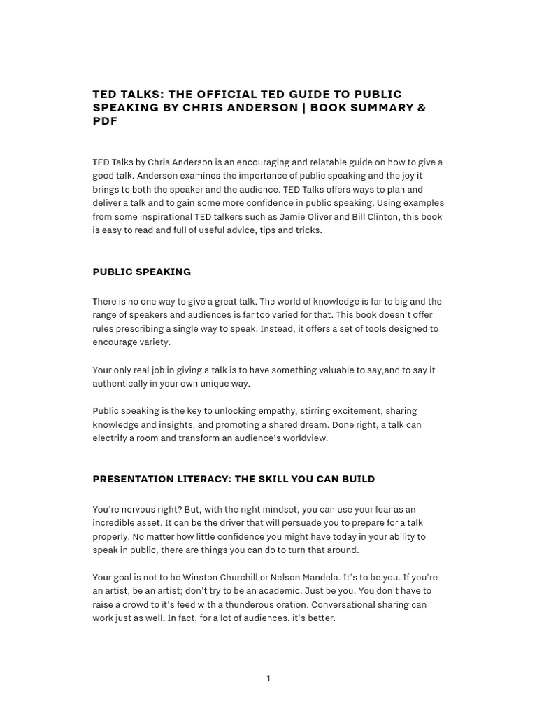 TED Talks by Chris Anderson Book Summary and PDF | Public Speaking ... TED Talks by Chris Anderson Book Summary and PDF | Public Speaking ...