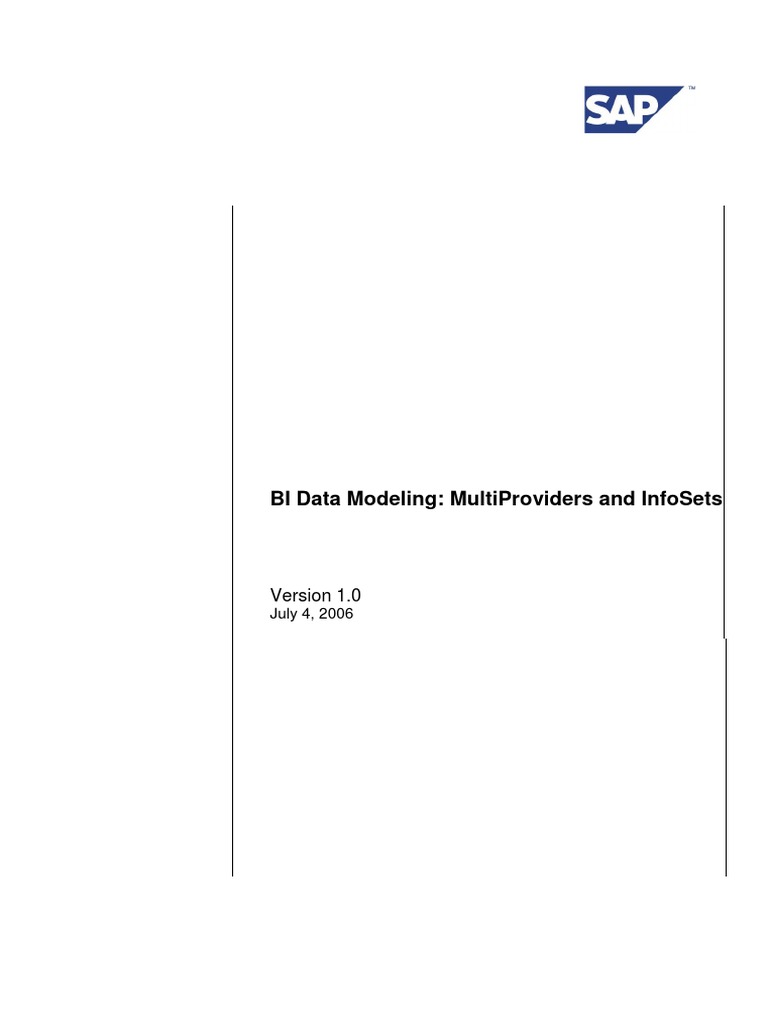 Modeling MultiProviders and InfoSets With SAP BW PDF | PDF | Data Model | Information Retrieval