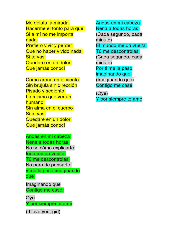 Andas en Mi Cabeza | PDF