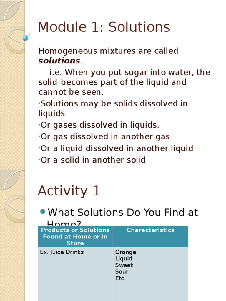 Science 7 Module 1 | PDF | Solution | Chemical Substances