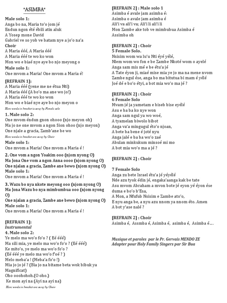 Assimba Lyrics | PDF