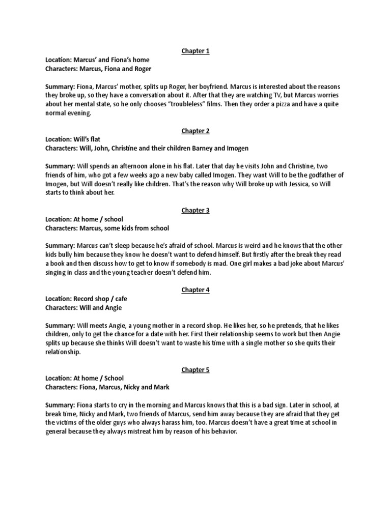 Summary - About A Boy | PDF | Kurt Cobain | Leisure