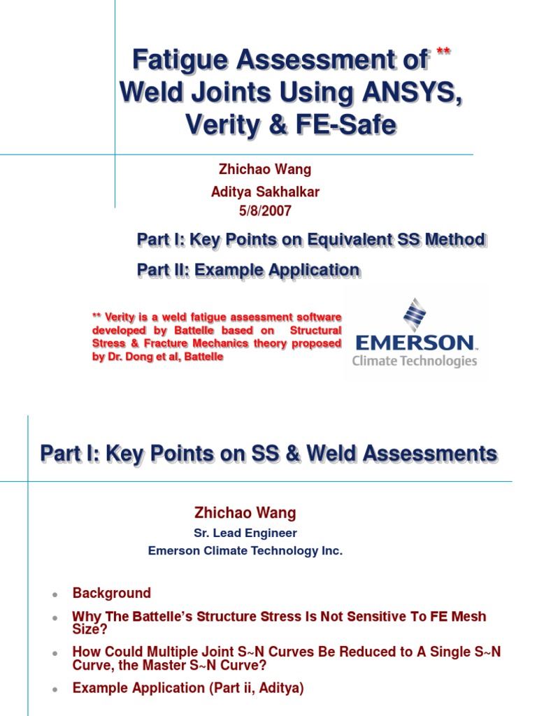 Fatigue Assessment of Weld Joints Using ANSYS, Verity & FE-Safe | PDF ...