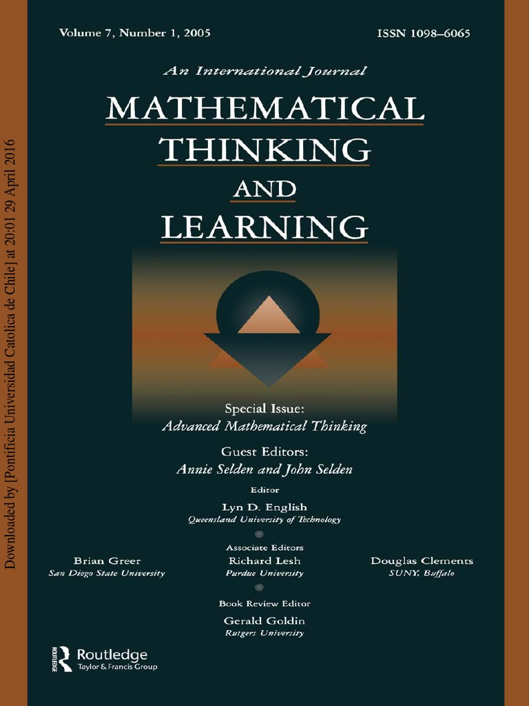 Advanced Mathematical Thinking | PDF | National Council Of Teachers Of ...