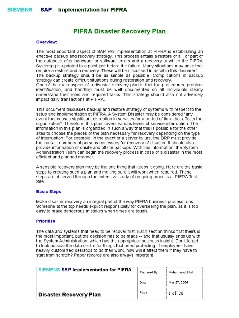 Backups & Disaster Recovery Plan 270504 | PDF | Backup | Oracle Database