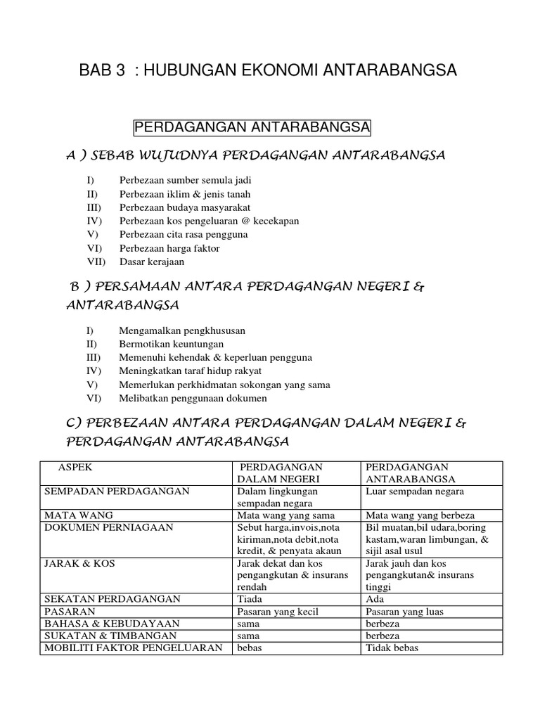 Nota Eko F5 Bab 3 | PDF